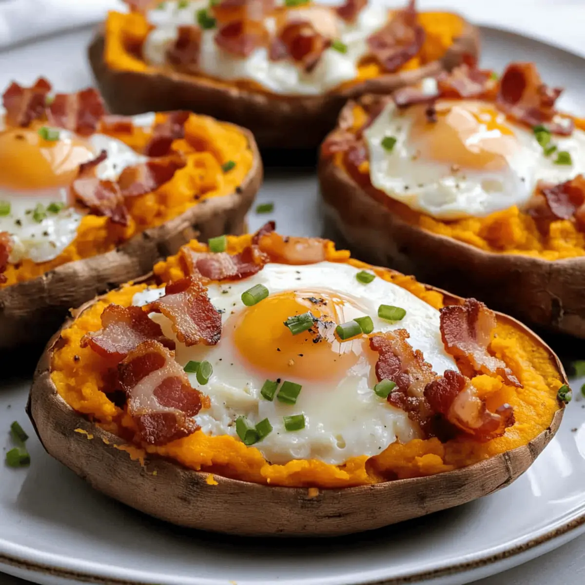 Ultimate Breakfast Sweet Potatoes Loaded with Bacon, Egg, and Cheese